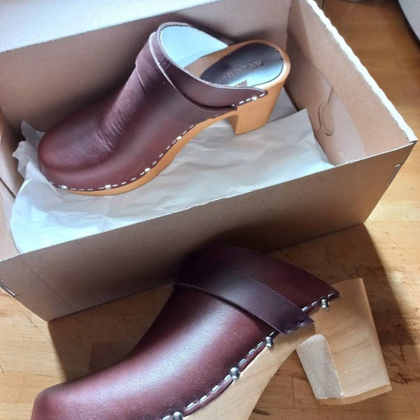 ORANGO Klogga High Heel Wooden Clogs Handmade Swedish Design for Women ...