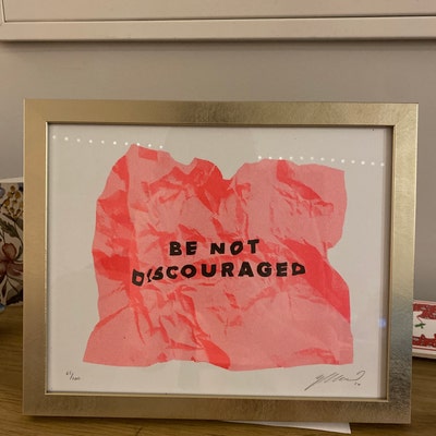 Be Not Discouraged Risograph Illustration Art Print UV Ink - Etsy