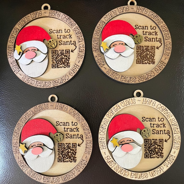 Santa Tracker Christmas Ornament SVG File | Laser Cut File | Santa ...