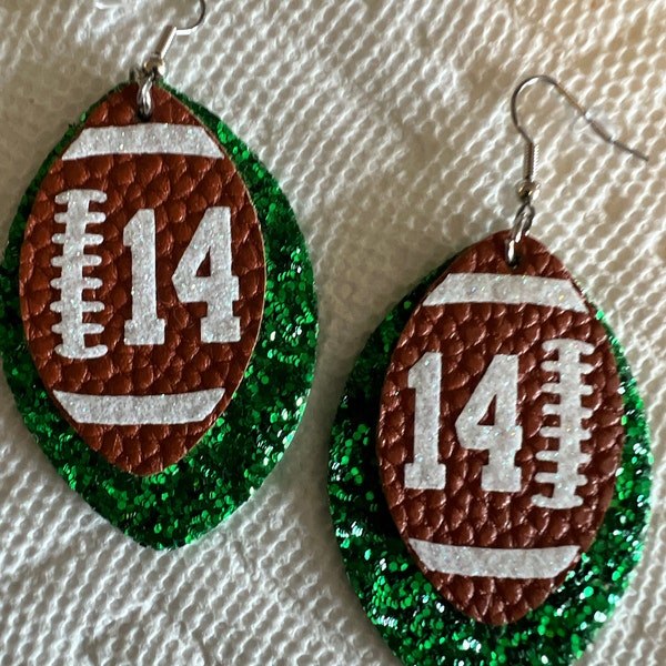 Custom Football Jersey Number Earrings - Etsy