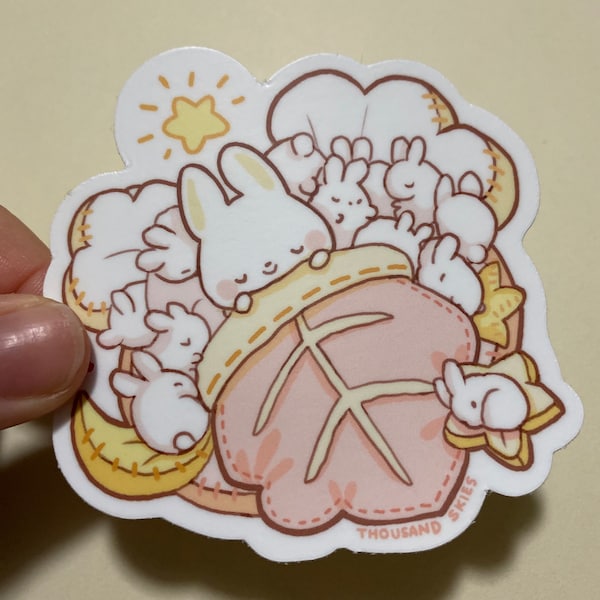 Vinyl Sticker Sleeping Bunnies - Etsy