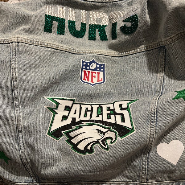 Custom Made Jean Jacket NFL Jean Jacket Sports Attire Game Day Apparel ...