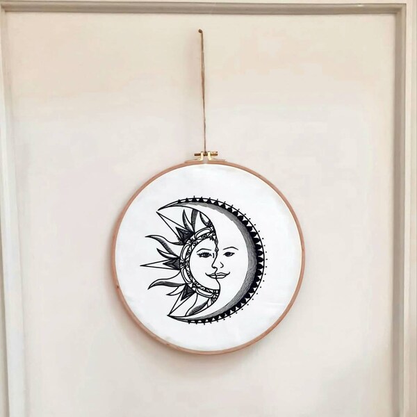 Sun Moon Machine Embroidery Design Sun and Moon Embroidery Design Moon ...