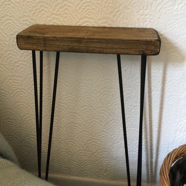 RUSTIC Console Table SLIMLINE With Hair Pin Legs | Reclaimed Timber ...