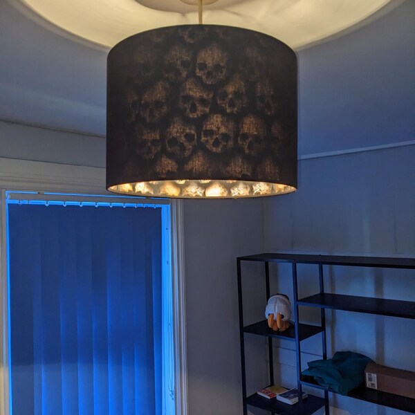 Gothic Lampshade - Handmade Skull Light Shade - Catacombs Old Bone ...