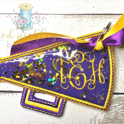 Megaphone Tag Label in the Hoop Applique Machine Embroidery Design ...