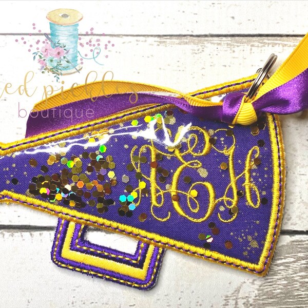 Megaphone Tag Label in the Hoop Applique Machine Embroidery Design ...