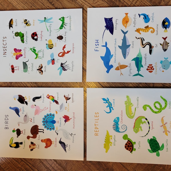 Kids Educational Prints, Animal Classification, Classroom Posters, Home ...