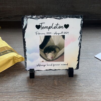 Bunny Memorial Photo Slate, Rabbit Memorial Slate, in Memory, Rabbit ...