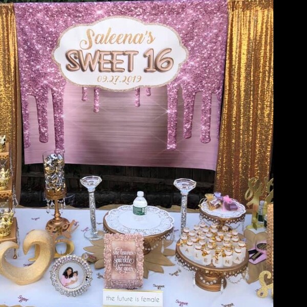 Sweet 16, Step and Repeat, 8X8 Photo Booth Backdrop, Sweet 16 Banner ...