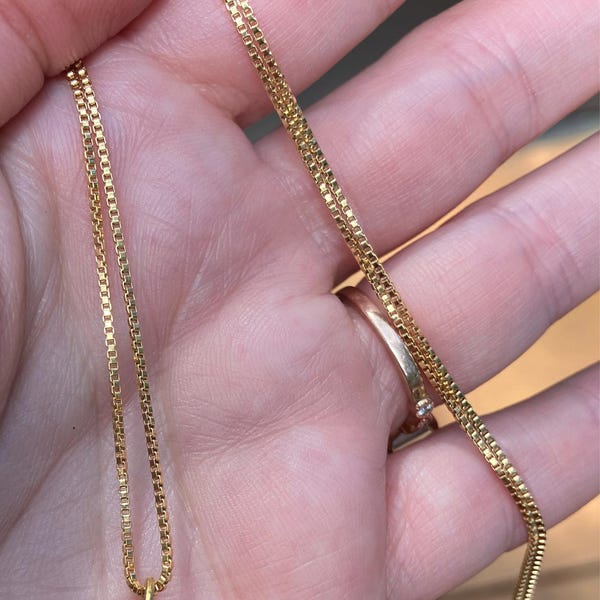 Gold Box Chain, Gold Box Necklace, 16 Inch, 18 Inch, 20 Inch, Gold ...