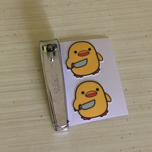 Chicken Duck Holding Knife Vinyl Sticker, Vinyl Decal Sticker for ...