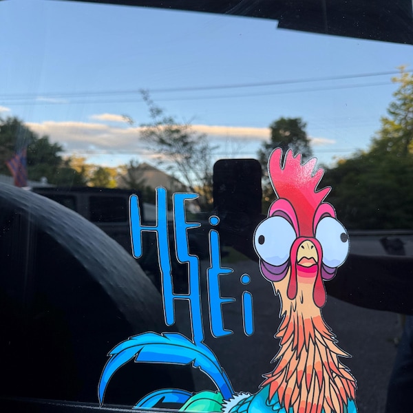Hei Hei Peeker Sticker – Funny Chicken Peeking Car Window Decal ...