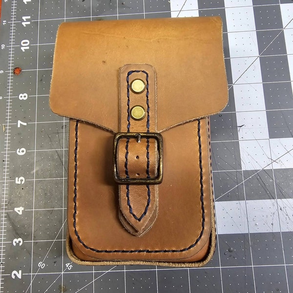 Leather Pouch Pattern - Men Belt Waist Bag Pouch - Leather Diy ...