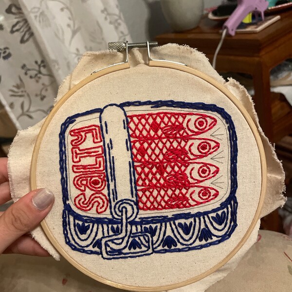 Sardines Complete Embroidery Kit - DIY, Beginner Friendly, Salty ...