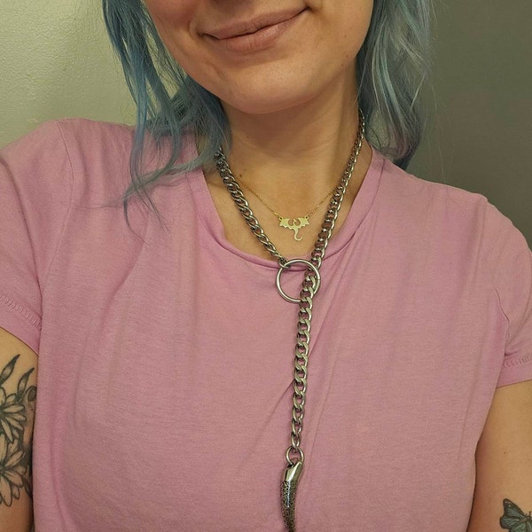 Steel Spike Gothic Punk Choker Vertebrae Chainmail Necklace | Dark ...