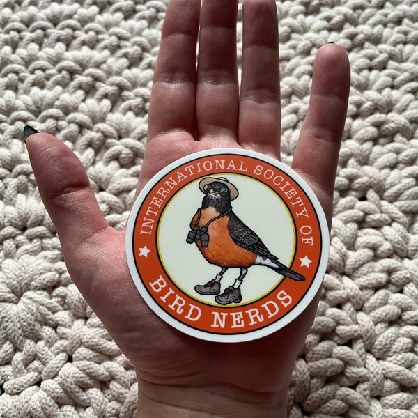 Bird Nerd Vinyl Sticker. Birding Bumper Sticker. Bird Lover Water ...