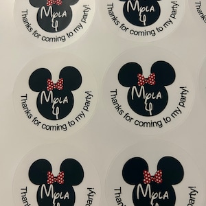 CUSTOM Mermaid Party Stickers 37mm Circle & 51mm Circle, Party Favour ...