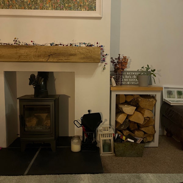 Two Tier Log Store | Indoor Log Store | Side Table | Log Storage ...