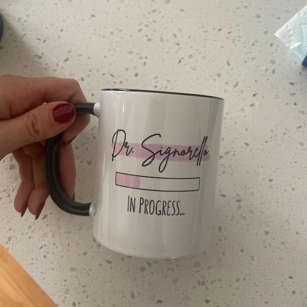 Dr. Personalized Custom Doctor Mug, It's Dr Actually, Doctor in Progress, Doctorate, Doctoral ...