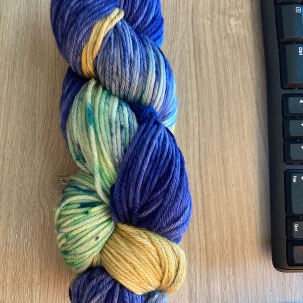 Misty Morning Blues: Hand-dyed DK Weight 100% Wool Yarn, Rustic Tonal ...