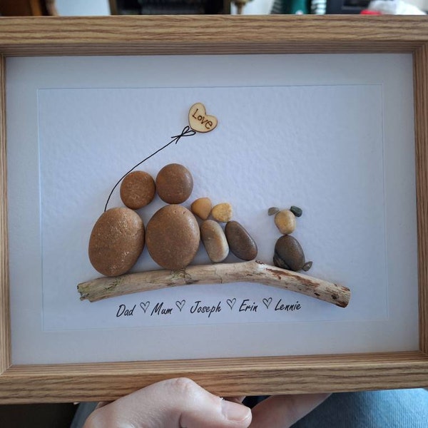 Personalised Anniversary Card, Pebble Art, Handmade and Customisable ...