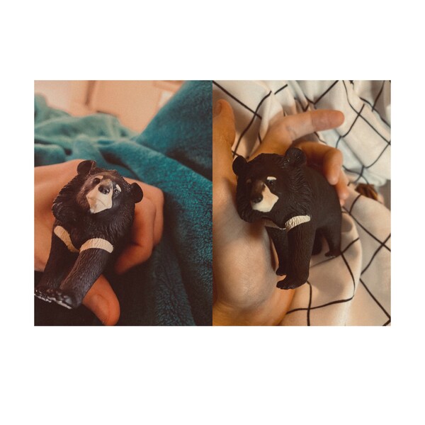 MOON BEAR Figurines Figures Large Miniature Figurines Plastic Animal ...