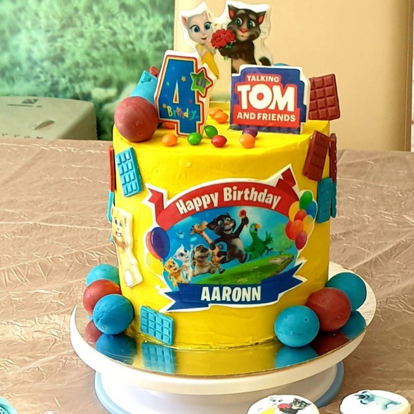 Personalised Digital Printout Talking Tom & Friends Cake Topper - Etsy