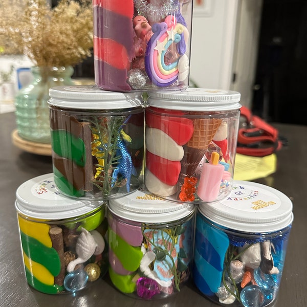 Playdough Kit, Kids Party Favors,goodie Bags,play Dough Jars,birthday ...