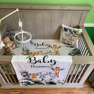 Safari Crib Bedding Set, Safari Nursery, Safari Animal Baby Bedding Set ...