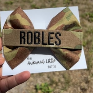 Army Name Tape Bow, Military Bow, Personalized, Air Force Bow, Hair ...