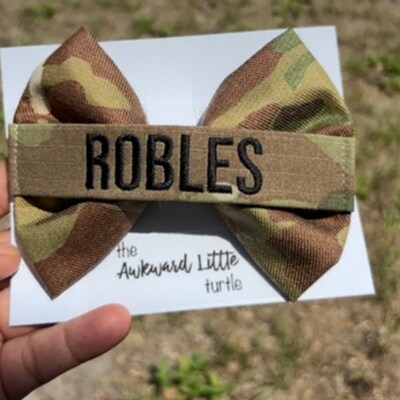 Army Name Tape Bow, Military Bow, Personalized, Air Force Bow, Hair ...