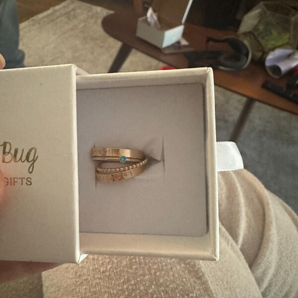 Class Ring Set, Gold Modern Class Rings, Personalized Graduation Gift ...