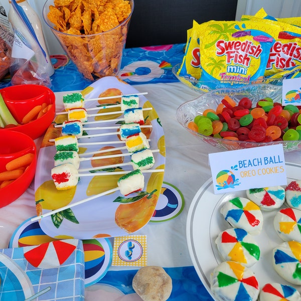 INSTANT DOWNLOAD - EDITABLE Pool Party Printable Decorations Pool Party ...