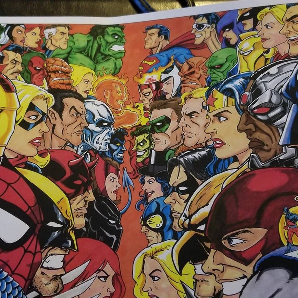 Marvel Vs DC Heroes - 11x17 Fine Art Print - Etsy