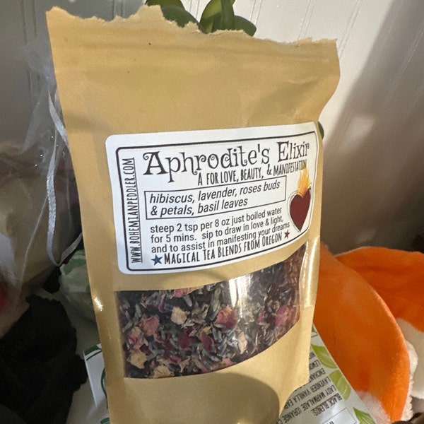 Aphrodite's Elixir Herbal Tea: Hibiscus, Lavender & Rose - Caffeine ...