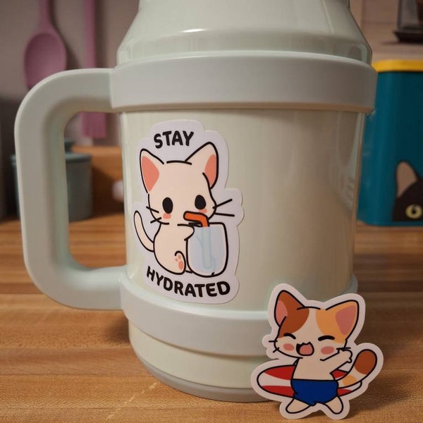 Stay Hydrated Matte Vinyl Sticker, Water Bottle Sticker, Car Decal ...