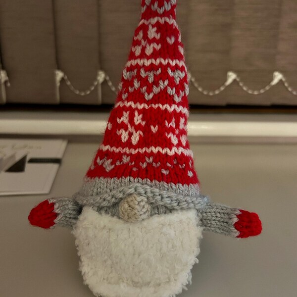 Knitting Pattern PDF Christmas Gonk Fair Isle Hat Gnome Chocolate ...