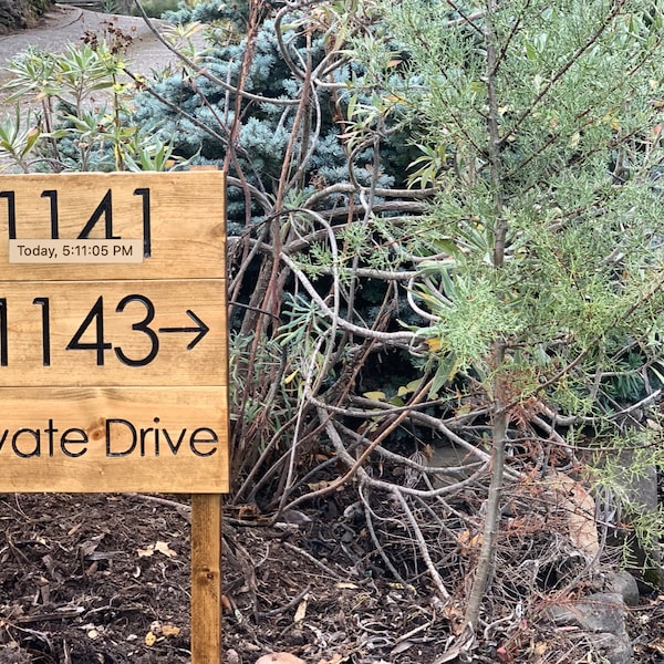 Multiple Address Stake Engraved | Shared Driveway Personalized Sign ...