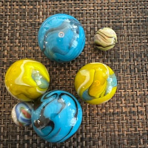 25mm "steely Torpedo" Glass Mega Marbles Shooter Pack of 5 (1 Inch ...