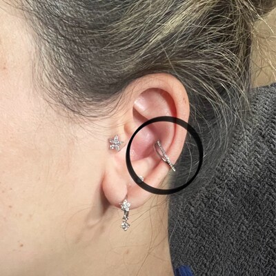 ASTM F136 Titanium Triple Stacked Conch Hoop, 16 Guage, Gold Conch Hoop ...