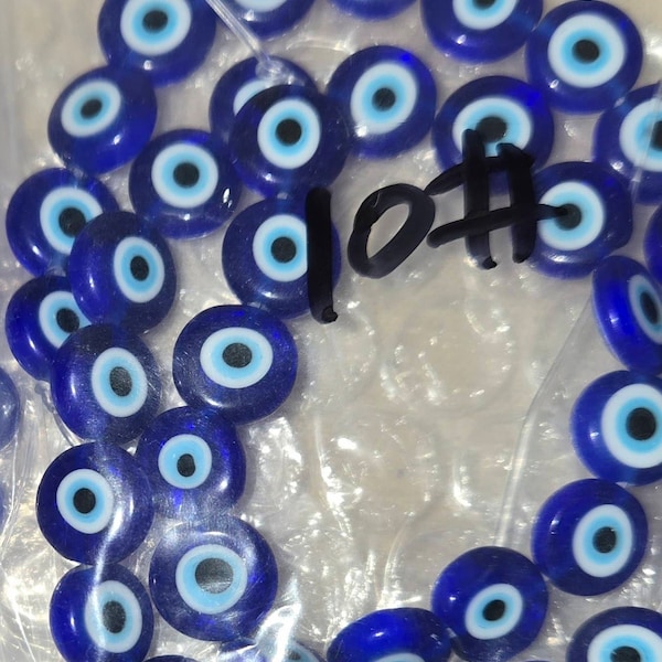 4mm 20mm Mother of Pearl Evil Eye Beads , Evil Eye Beads , Natural ...