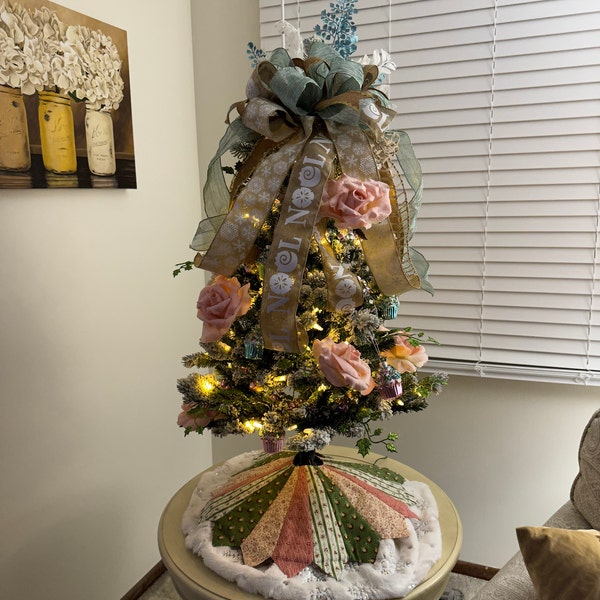 Pastel Tabletop Centerpiece, Tabletopper or Candle Mat, Quilted and ...
