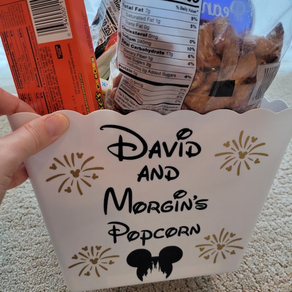 Personalized Popcorn Bucket | Movie Night Gift | Custom Popcorn Bowl ...