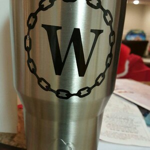 Chain link Decal with Monogram permanent vinyl perfect for | Etsy