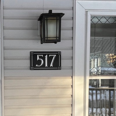 Vertical Craftsman Address Sign Engraved House Number. Choice - Etsy