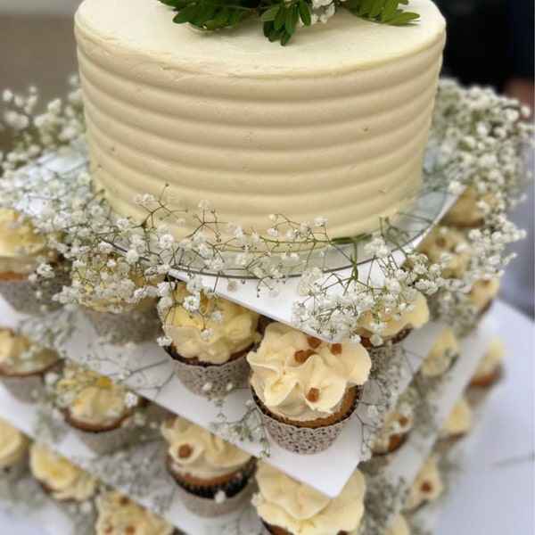 Multi Tier Acrylic Square Cake Stand for Weddings & Celebrations ...