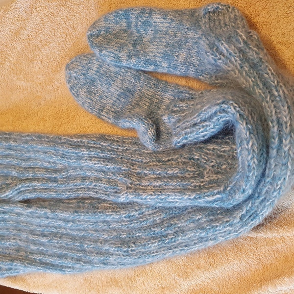 MOHAIR Hand Knitted BLACK & WHITE Gaiters Legwarmers Legging Spats ...