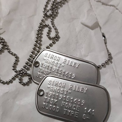 Simon 'GHOST' Riley US Military Dog TAGS Detailed Replica Collector ...