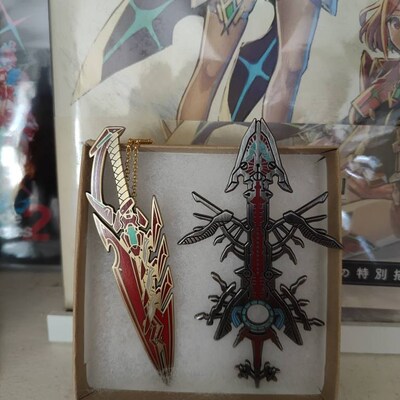 Pyra Mythra and Pneuma Metal Enamel Necklace Keychain or Pin From ...